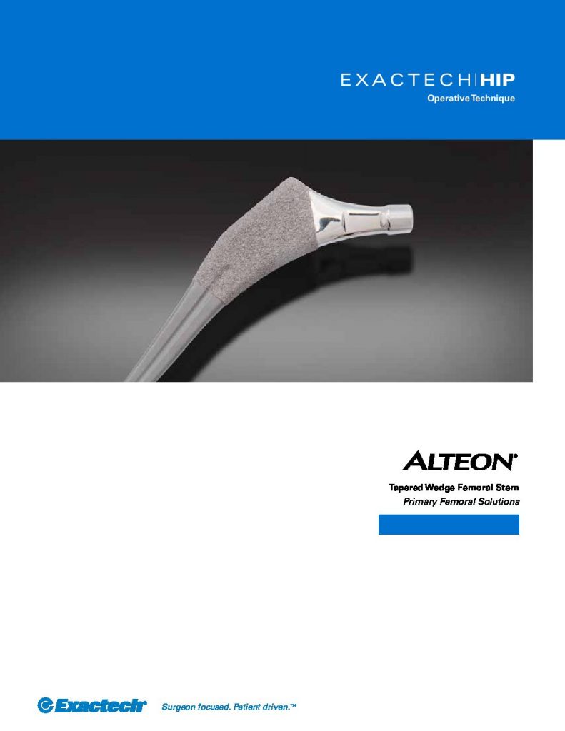 Alteon Tapered Wedge Hip Stem Operative Technique - ch.exac.com